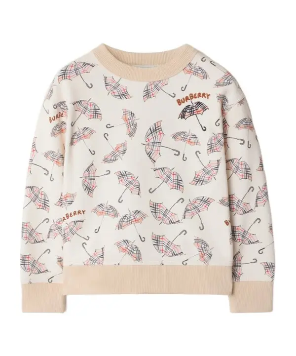 Burberry Cotton Sweatshirt With Umbrella Motif