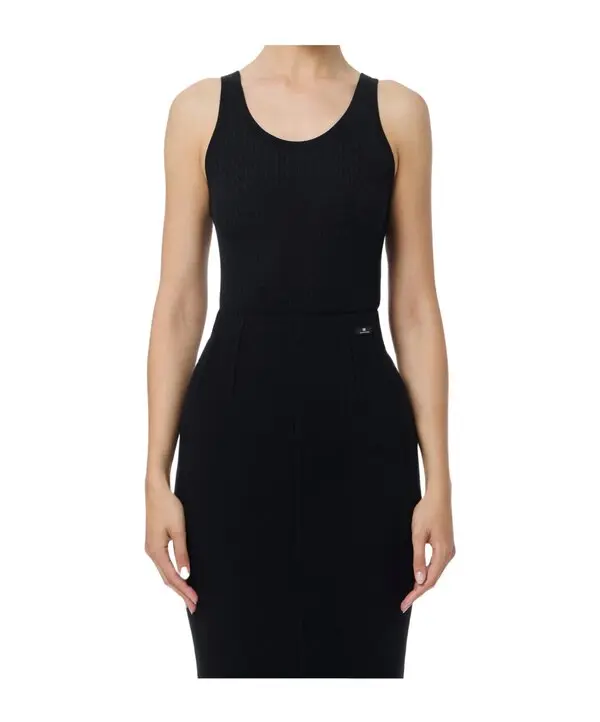Elisabetta Franchi Monogram Fine-knit Tank Top