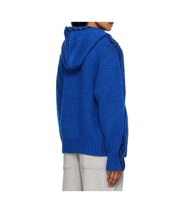 OPEN YY Stitch Zip-up Knit Hoodie