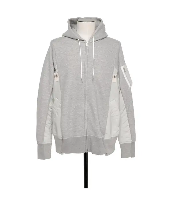 Sacai Panelled Zip-up Hoodie