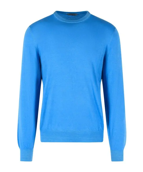 GRAN SASSO Crewneck Ribbed Jumper - Lightblue