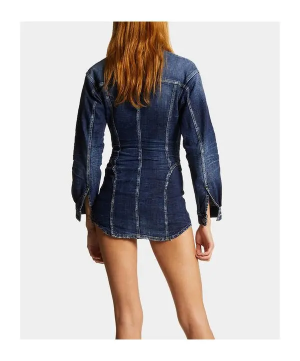 Dsquared2 Distressed Denim Mini Dress