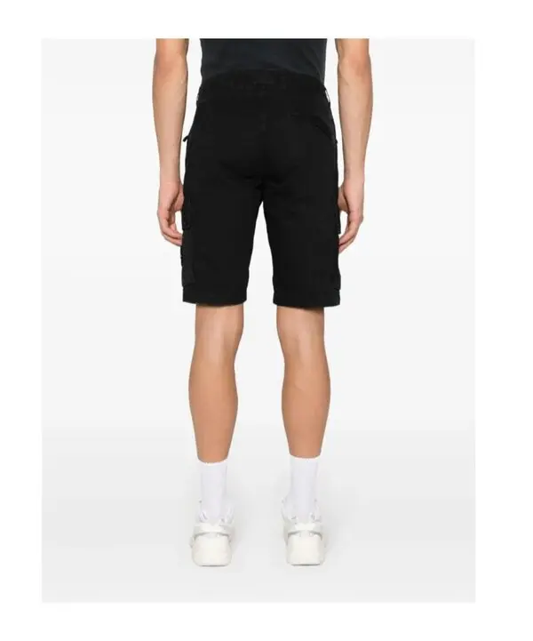Stone Island Cargo Shorts With Detachable Compass Badge - Blue