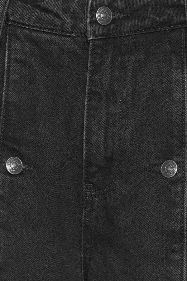 ROTATE BY BIRGER CHRISTENSEN Button Detail Wide-leg Jeans - Black