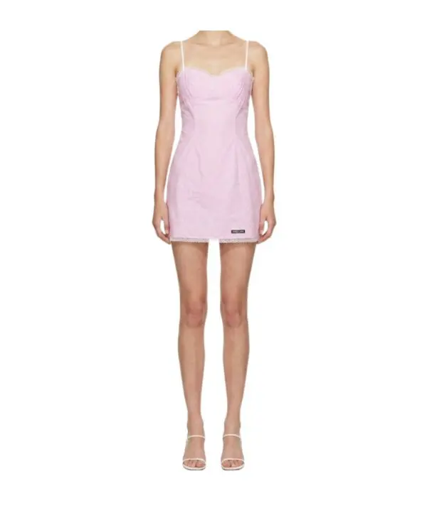 Marissa Chiara Spaghetti Strap Mini Dress With Lace Trim