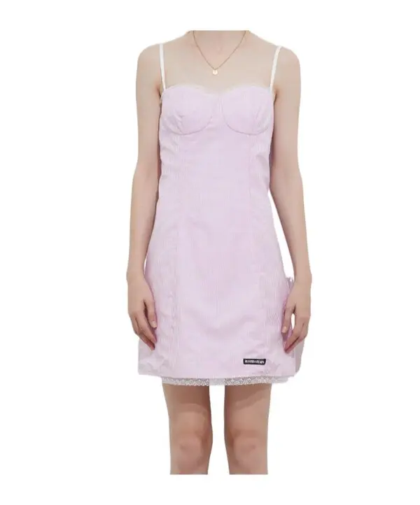 Marissa Chiara Spaghetti Strap Mini Dress With Lace Trim