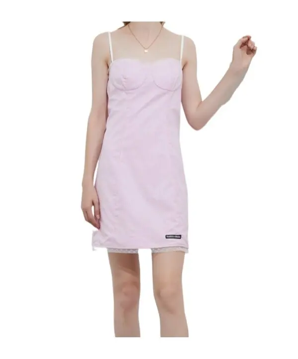 Marissa Chiara Spaghetti Strap Mini Dress With Lace Trim