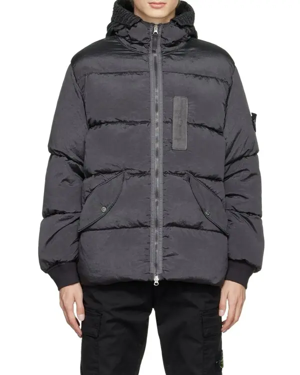 Stone Island Compass Logo-patch Padded Jacket - Charcoal-grey