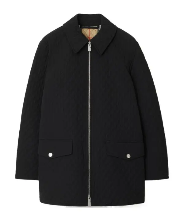 Burberry Quilted Zip-up Jacket With Checked Lining