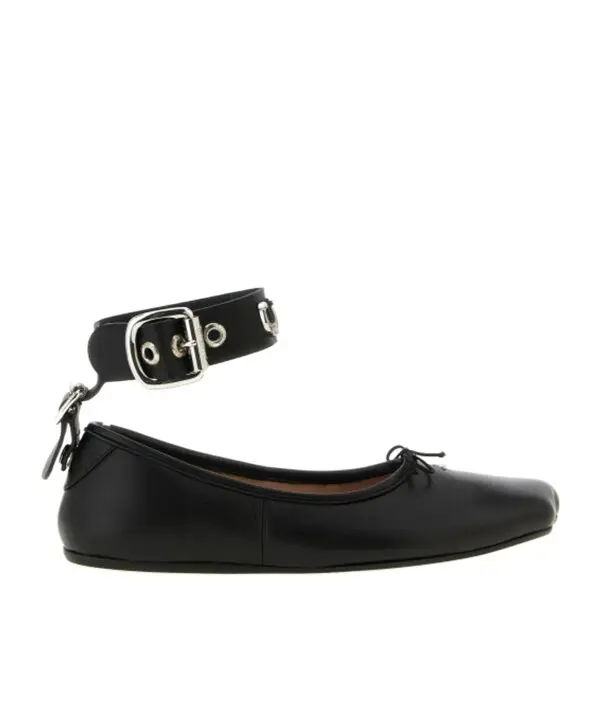 VIVIENNE WESTWOOD Bardot Ankle-strap Ballet Flats - Black
