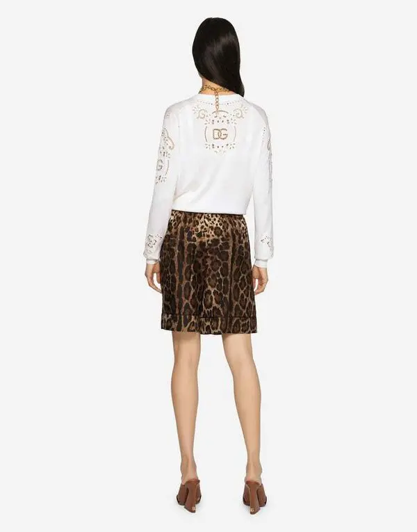 Dolce & Gabbana Leopard Print High-waisted Shorts - Black