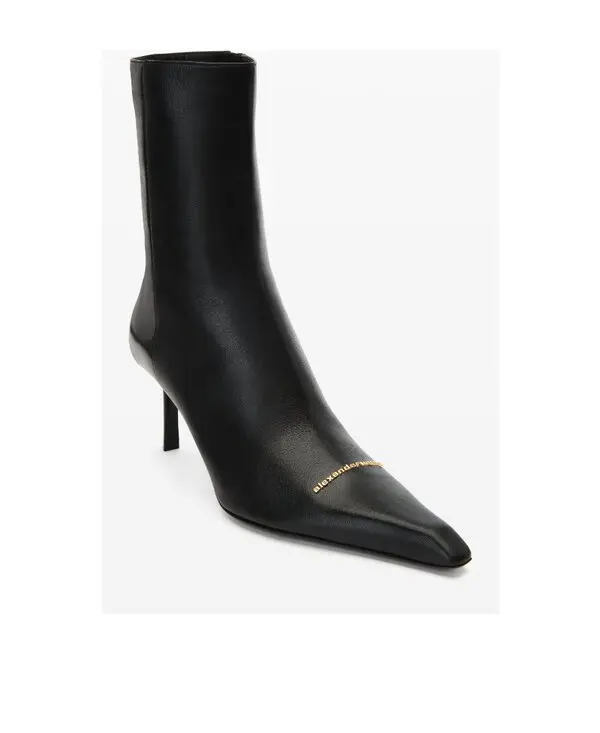 Alexander Wang Viola 77mm Pointed Toe Zip Up Leather Boots