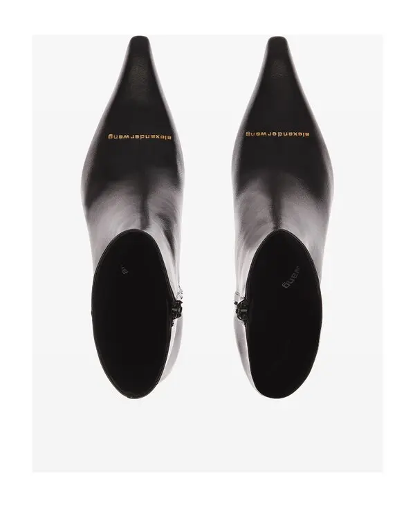 Alexander Wang Viola 77mm Pointed Toe Zip Up Leather Boots