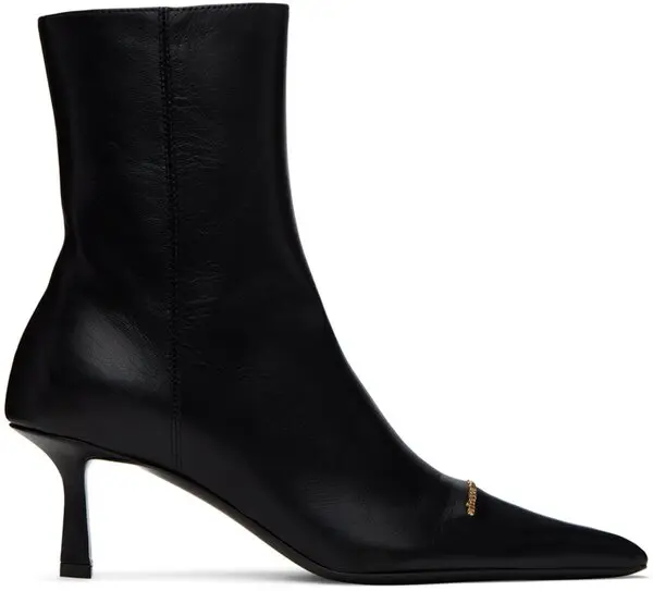 Alexander Wang Viola 77mm Pointed Toe Zip Up Leather Boots