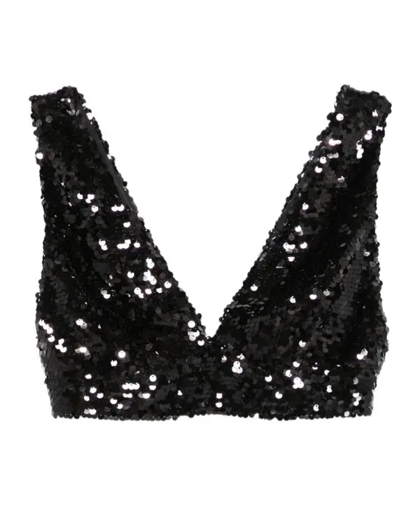Philosophy Di Lorenzo Serafini Sleeveless V-neck Sequin Top