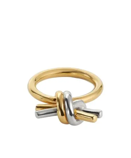 Bottega Veneta Knot Ring - Silver/yellow Gold