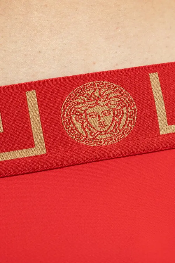 Versace Greca Waistband Swim Briefs - Red