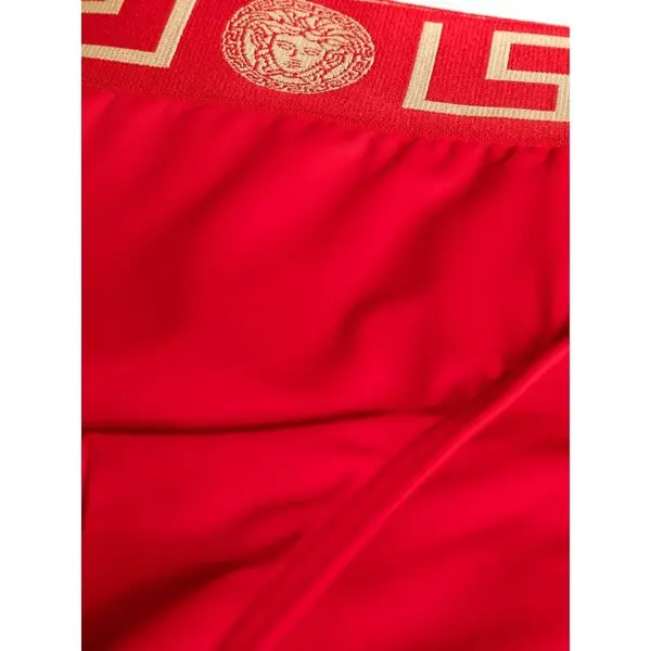 Versace Greca Waistband Swim Briefs - Red