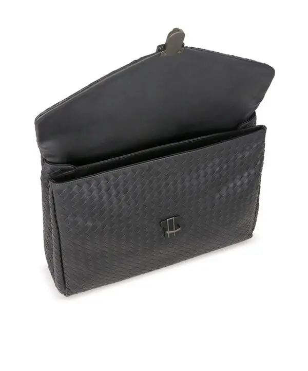 Bottega Veneta Woven Briefcase - Black
