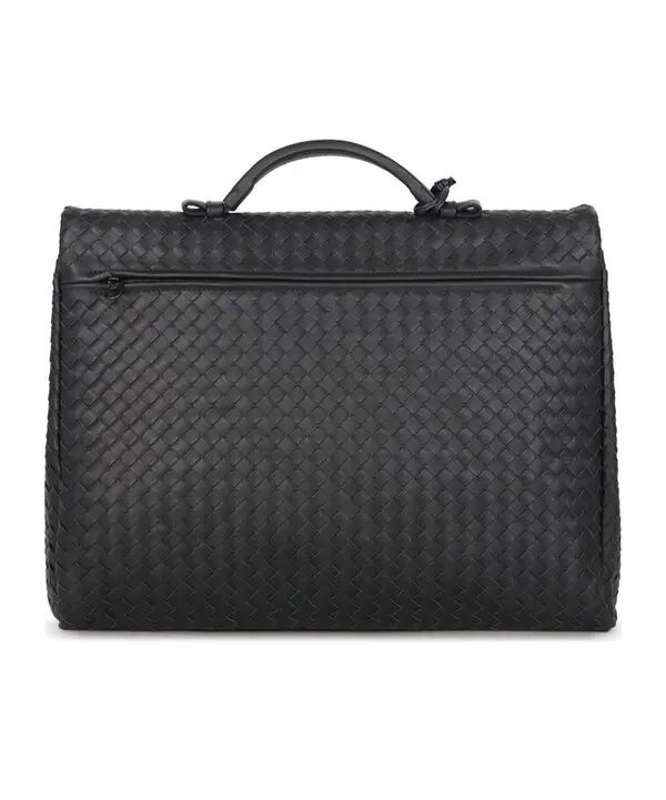 Bottega Veneta Woven Briefcase - Black