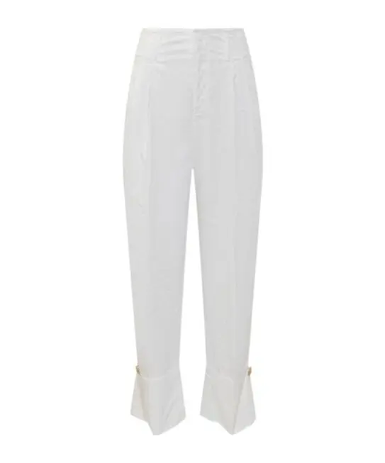 DARKPARK Cuffed Wide Leg Pants - White