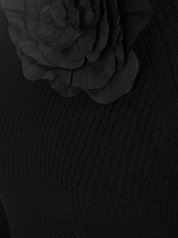 Blumarine Wool Dress With Movable Flower Detail
