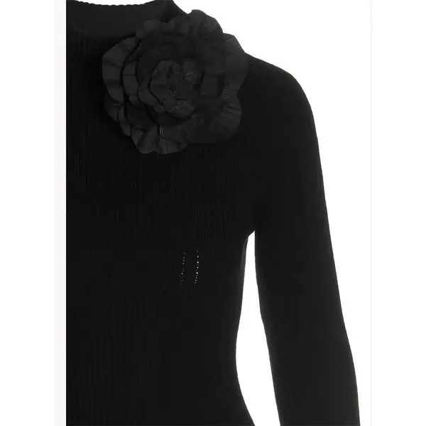 Blumarine Wool Dress With Movable Flower Detail