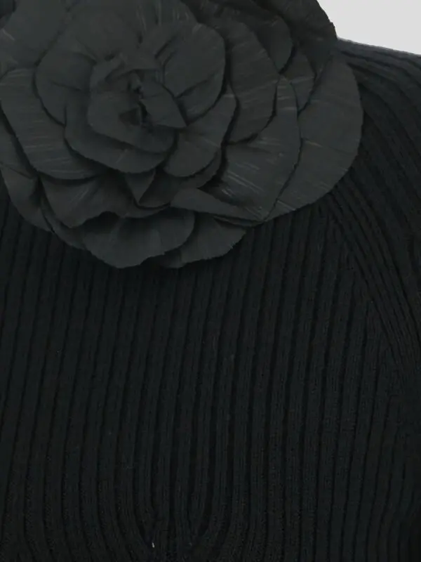 Blumarine Wool Dress With Movable Flower Detail