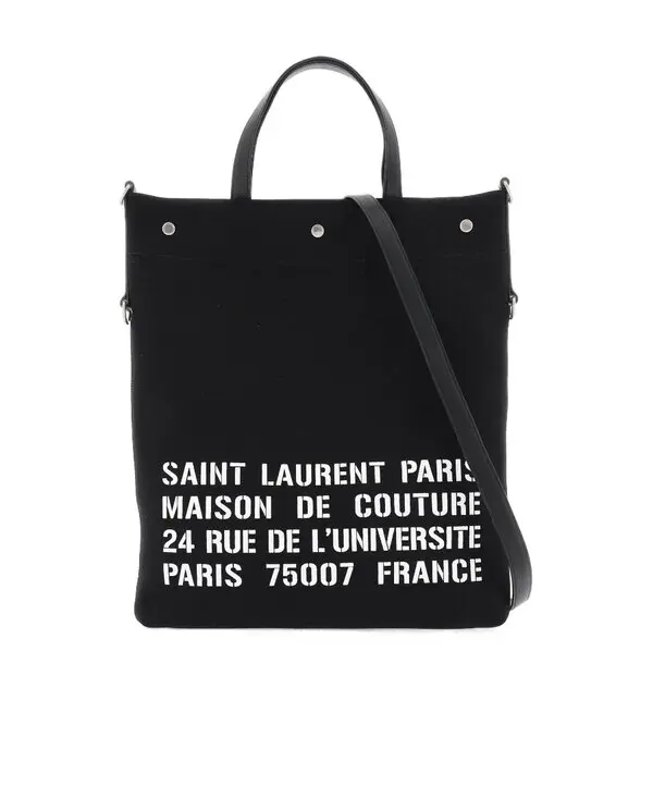 Saint Laurent Printed Letter Shoulder Bag - Black