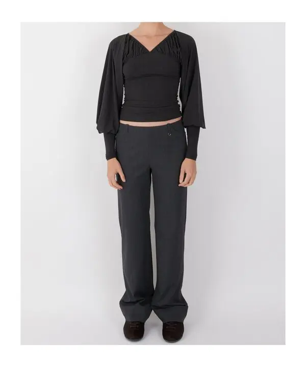 Paloma Wool Pleated Zipper Casual Trousers