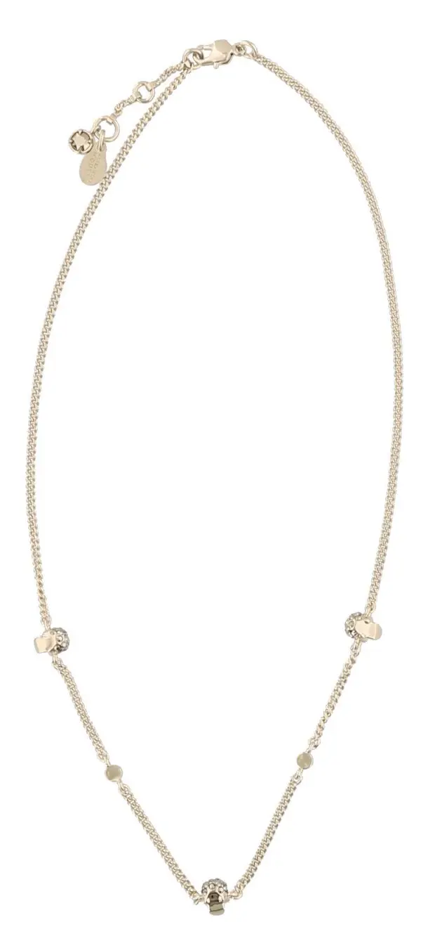 Alexander McQueen Gold Skull Pendant Necklace