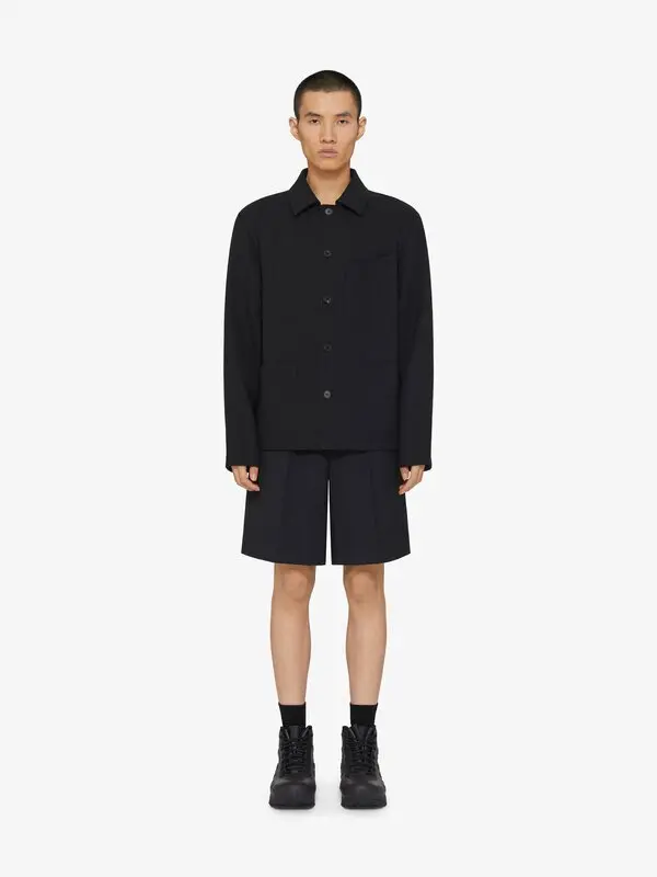 Givenchy Elasticated Waist Bermuda Shorts With 4g Logo - Black