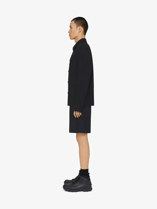 Givenchy Elasticated Waist Bermuda Shorts With 4g Logo - Black