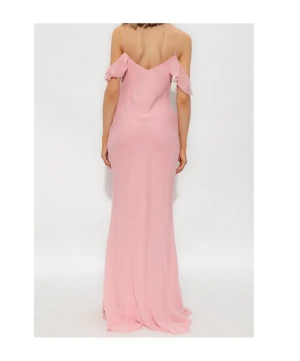 SELF-PORTRAIT Georgette Maxi Dress With Floral Appliqués