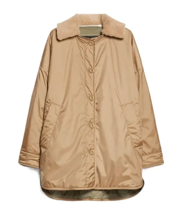 Max Mara Reversible Shearling Collar Quilted Jacket
