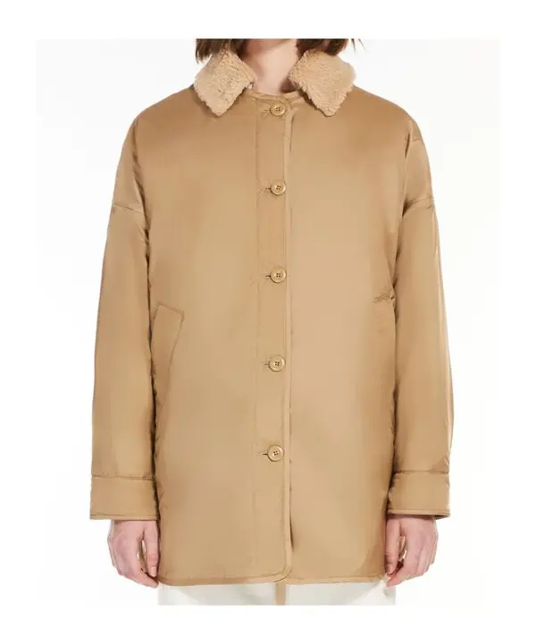 Max Mara Reversible Shearling Collar Quilted Jacket