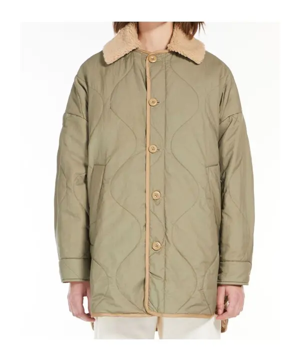 Max Mara Reversible Shearling Collar Quilted Jacket