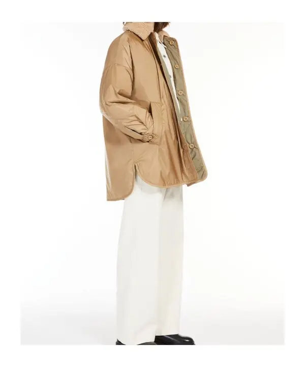 Max Mara Reversible Shearling Collar Quilted Jacket