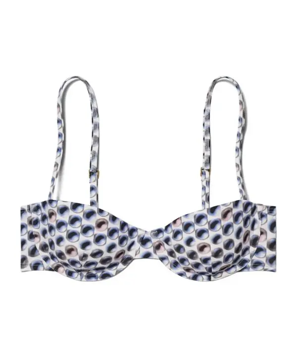 Tory Burch Printed Underwire Bikini Top - Blue Candy Dots
