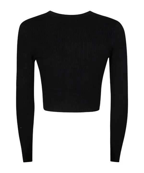 Elisabetta Franchi Micro-braided Knit Cardigan - Black