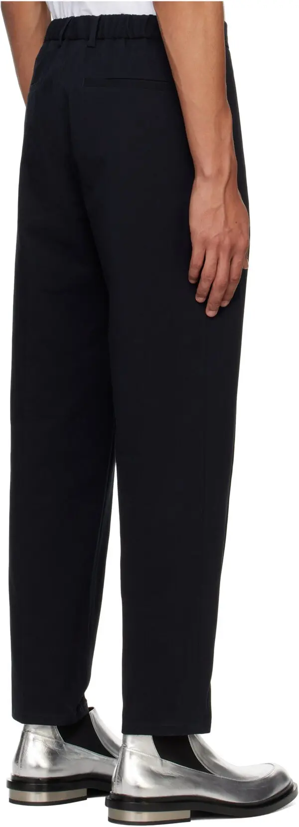JIL SANDER Elasticated-waistband Cropped Trousers - Black