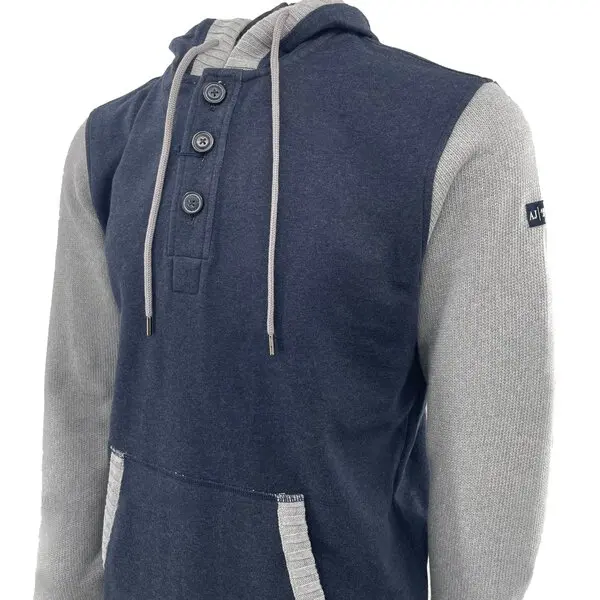 Emporio Armani Hooded Long Sleeve Sweater With Button Detail