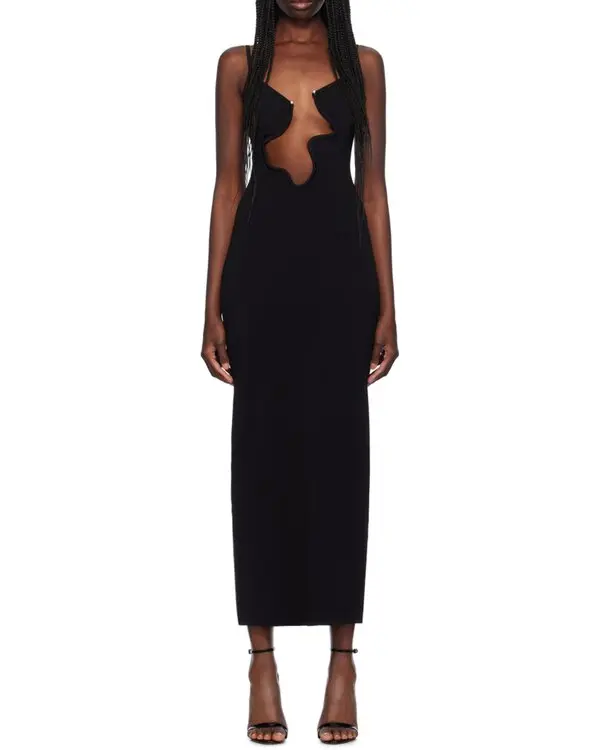 Christopher Esber Cutout Knitted Maxi Dress - Black