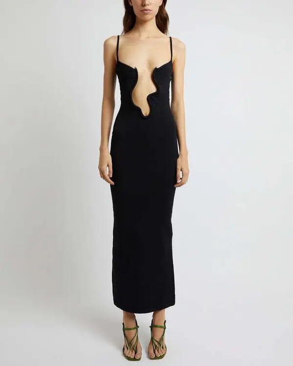 Christopher Esber Cutout Knitted Maxi Dress - Black