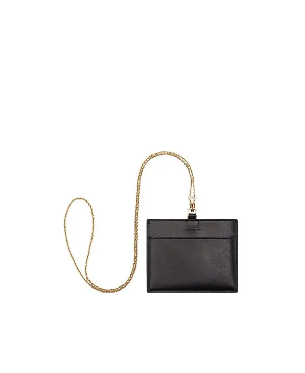 Fendi Leather Name Badge With Gold Chain