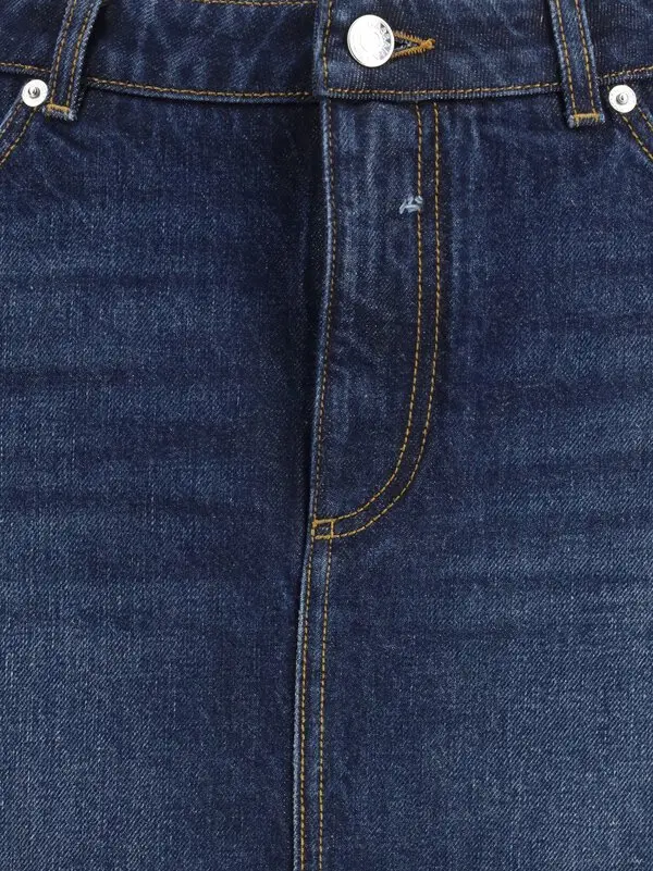 Dolce & Gabbana Frayed Hem Mini Denim Skirt - Blue