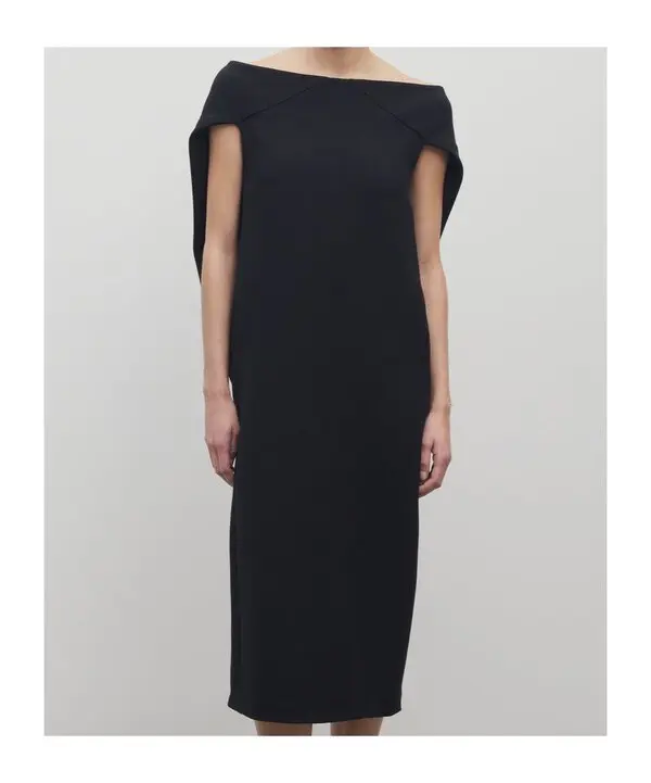 THE ROW Off-the-shoulder Midi Dress With Pleated Back