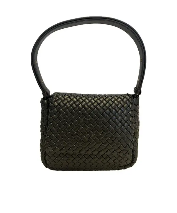Bottega Veneta Woven Top Handle Bag - Black