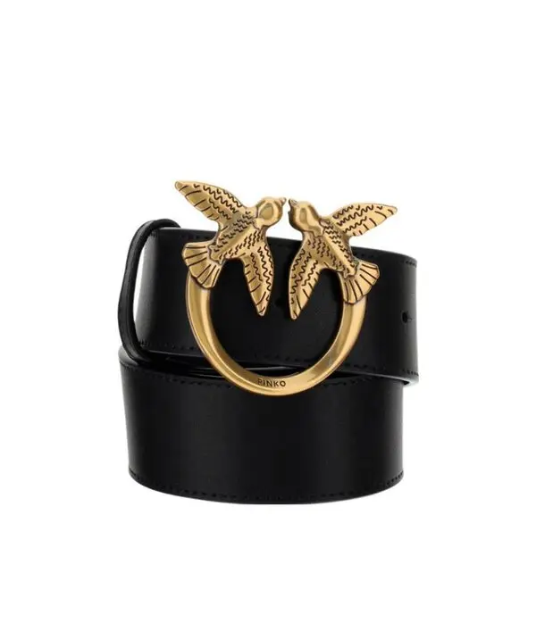Pinko Love Berry Buckle Belt - Black
