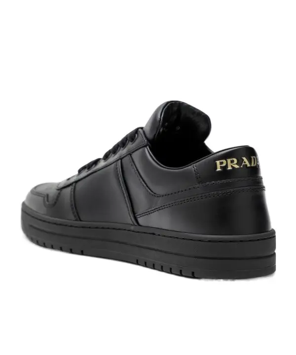 Prada Downtown Round-toe Perforated Sneakers - Black